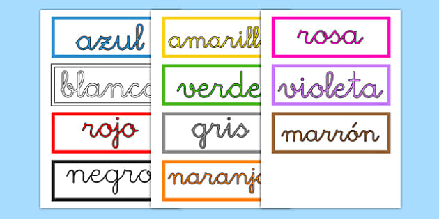 Tarjetas de vocabulario de los colores - Twinkl