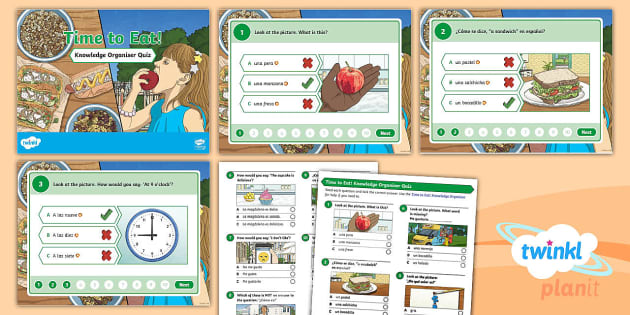 👉 Spanish: Time to Eat!: Interactive Quiz (teacher made)