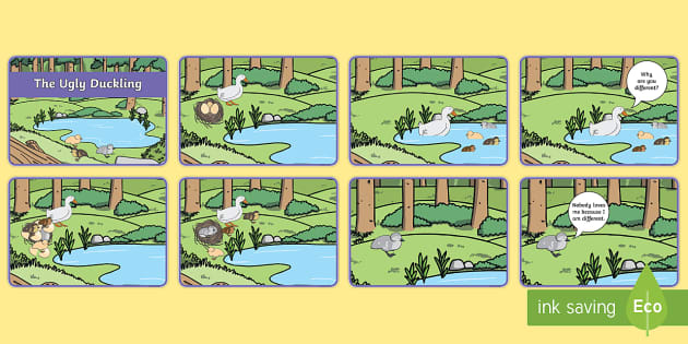 The Ugly Duckling Story Sequencing (4 per A4)