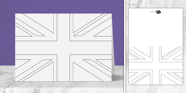 * NEW * Union Jack Colouring Card Landscape | Twinkl Party