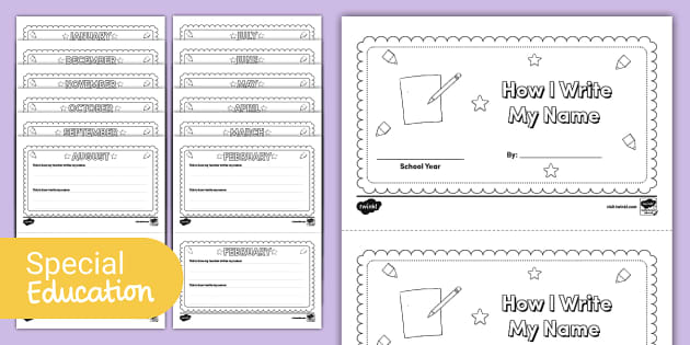 How I Write My Name Monthly Booklet (teacher made) - Twinkl