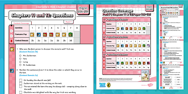 FREE! - LKS2 Charlotte's Web Chapter Chatter Comprehension Pack 7