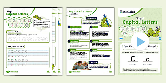 Twinkl Handwriting Scheme: Step 1 Caterpillar Capitals Pack