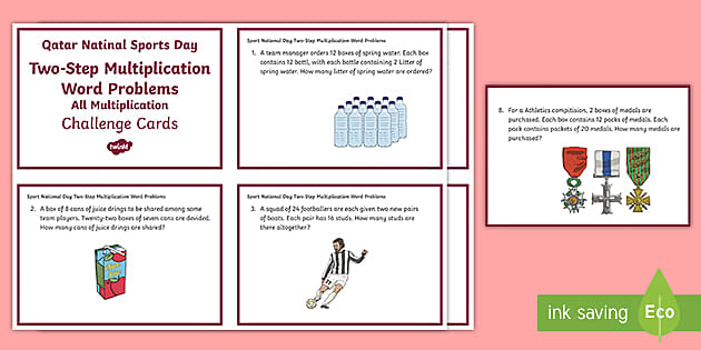 👉 Qatar National Sports Day Two-Step Multiplication Challenge Cards