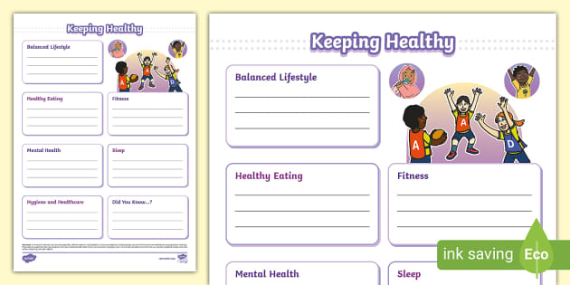 Keeping Healthy Fact File Template (teacher made) - Twinkl
