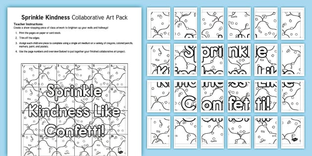 Sprinkle Kindness Collaborative Art Pack (teacher made)