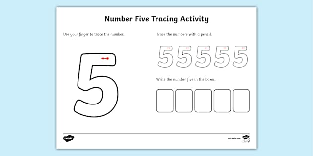 👉 Trace the Number 5 Activity (teacher made) - Twinkl 👉 Trace the Number 5 Activity (teacher made) - Twinkl