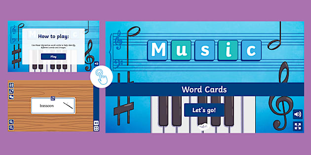 Tier 3 Music Vocabulary Interactive Word Cards - Twinkl