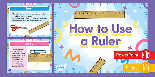 First Grade Measuring Length - How to Use a Ruler PowerPoint