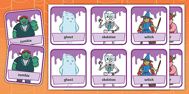 Halloween Monsters Match-Up Game (teacher made) - Twinkl