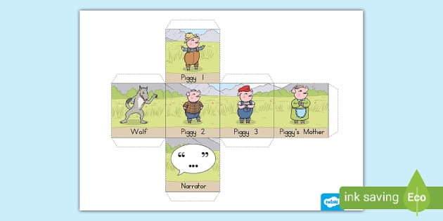 The Three Little Pigs Role Play Dice (teacher made) - Twinkl