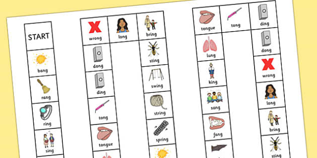 Final 'ng' Sound Board Game (teacher made) - Twinkl