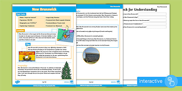 New Brunswick Reading Comprehension - Twinkl CA - Twinkl