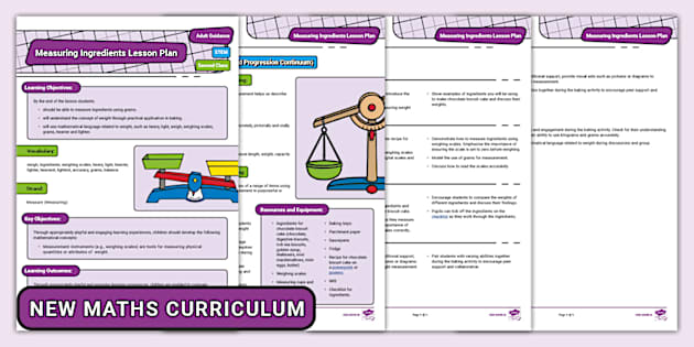 Measuring Ingredients Lesson Plan (teacher made) - Twinkl