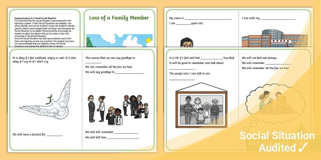 Loss of a Family Member Social Situation (teacher made)
