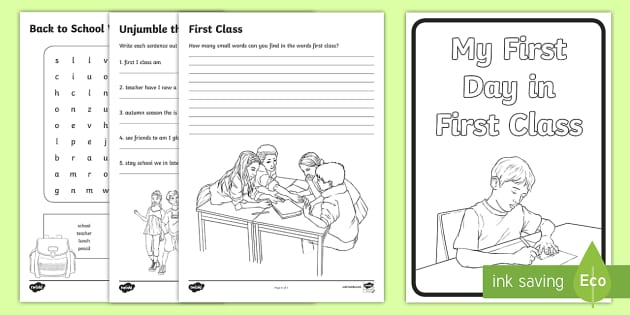 My First Day of First Class Activity Booklet (teacher made)