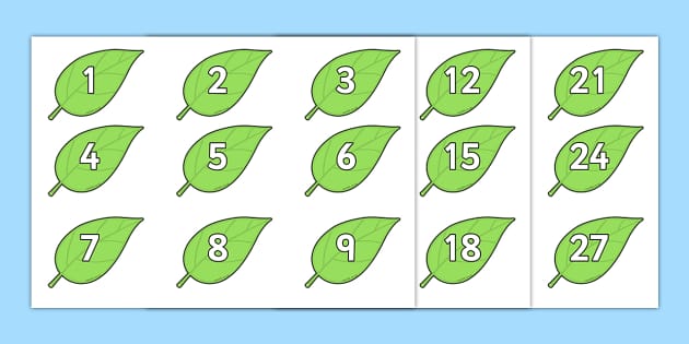 Numbers 0-100 on Spring Leaves Display Posters - Numbers 0-100 on Spring