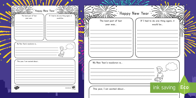 New Year's Resolutions Template | Twinkl New Year Resources