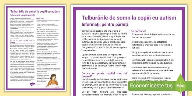 Tulburările de somn la copiii cu autism – Ghid părinți