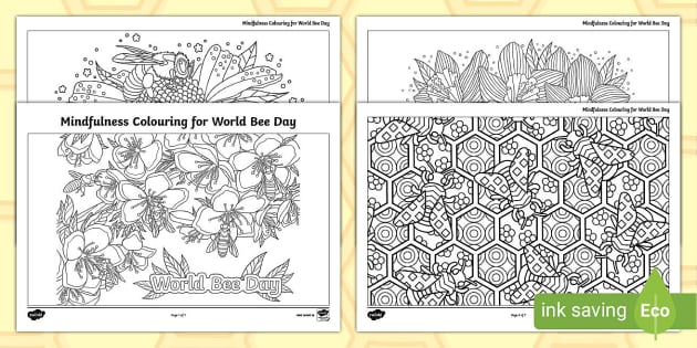 Mindfulness Colouring for World Bee Day - Twinkl
