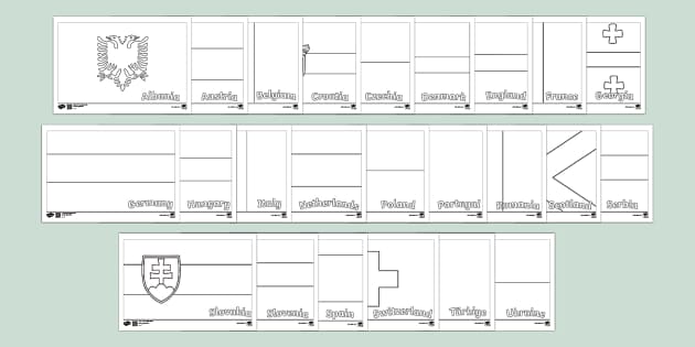 * NEW * 2024 Men's Euros Flag Colouring Pages (teacher made)