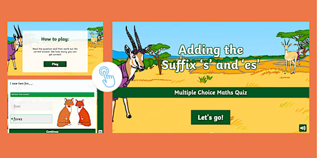 FREE! - Adding the Suffix 's' and 'es' - KS1 English Go Game
