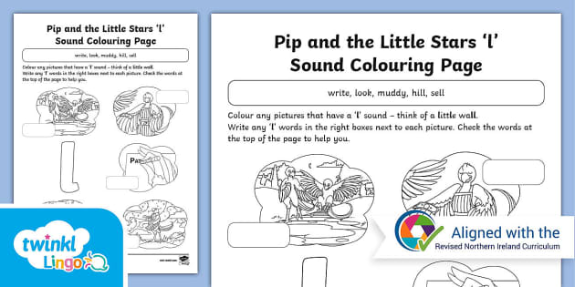 Pip and the Little Stars 'l' Sound Colouring Page - Twinkl