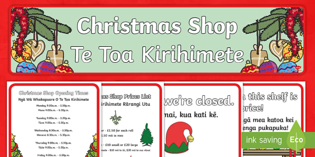 Christmas Shop Role-Play Pack English/Te Reo Māori