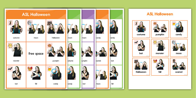 ASL Halloween Bingo (teacher made) - Twinkl