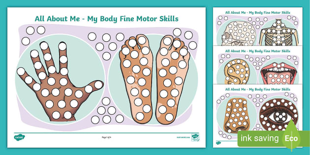 All About My Body Button Placing Fine Motor Skills Activity