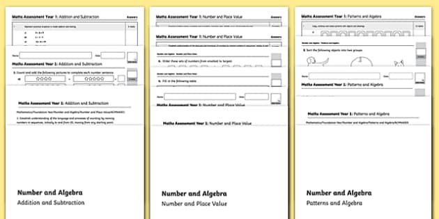 Year 1 Number Assessment Pack Australian (teacher made)
