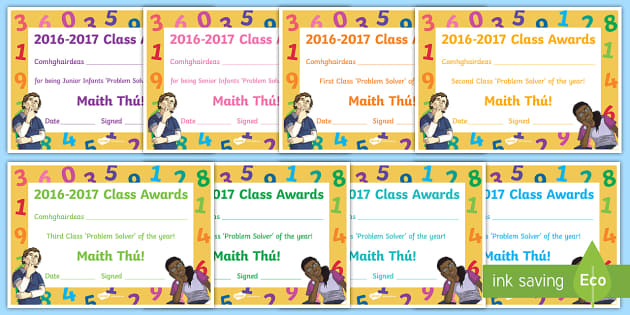 2016-2017 Problem Solver of the Year Certificates - Twinkl