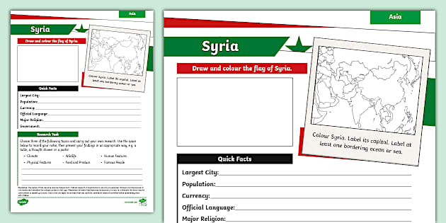 KS2 Syria Research Activity - Twinkl - Geography - Twinkl