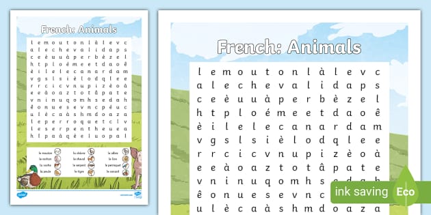 👉 French: Animals Word Search (teacher made) - Twinkl