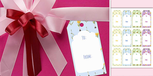 Spring Flowers Gift Tags | Twinkl Party (teacher made)