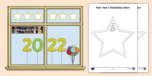 New Year Window Display (Craft) (teacher made)