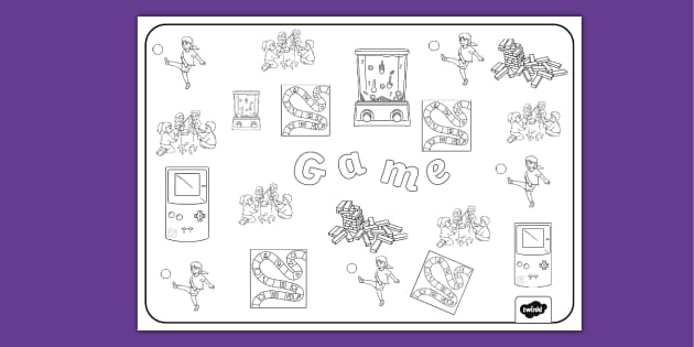 Game Doodle Colouring Page - Twinkl
