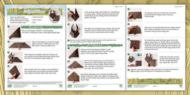 Origami Deer Craft Activity | Twinkl Originals KS2 - Twinkl Origami Deer Craft Activity | Twinkl Originals KS2 - Twinkl
