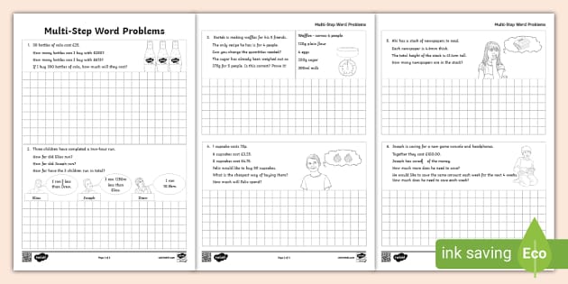  Year 6 Multi Step Word Problems teacher Made Twinkl