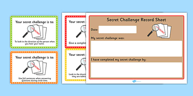 Secret Challenge Social Skills Cards (teacher made) - Twinkl