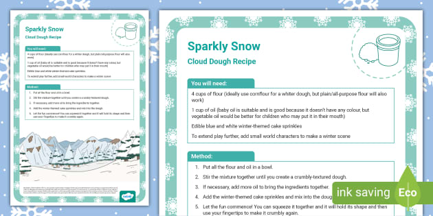 Sparkly Snow Cloud Dough Recipe | Twinkl (teacher made)