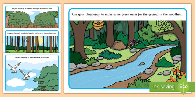 Woodland Playdough Mats (teacher made) - Twinkl