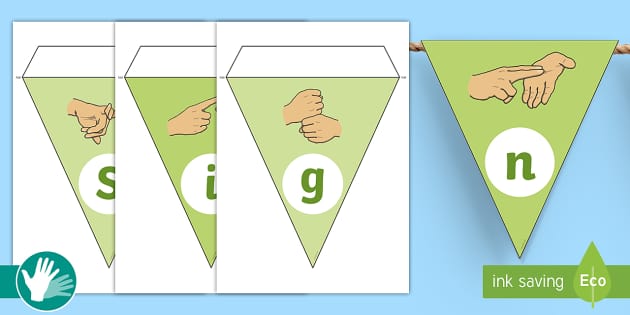We Are Learning Sign Language Display Bunting (teacher made)