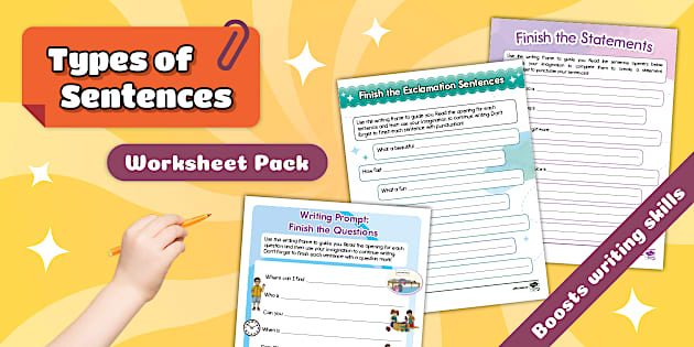 Types of Sentences Worksheet Pack