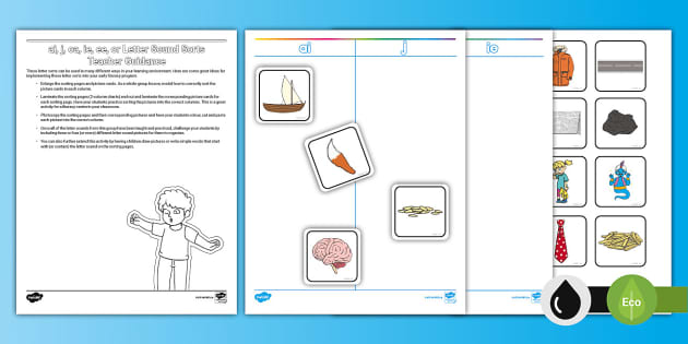 Phonics Canada Group 4 (ai,j,oa,ie,ee,or) Letter Sound Sorts