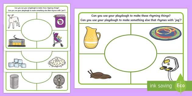 Rhyming Modelling Dough Mats (teacher made) - Twinkl