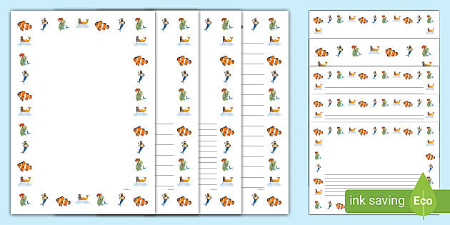 FREE! - The Little Mermaid Page Borders (teacher made)