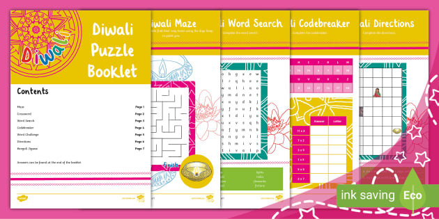 Diwali Puzzle Book (Ages 7 - 11) (teacher made)