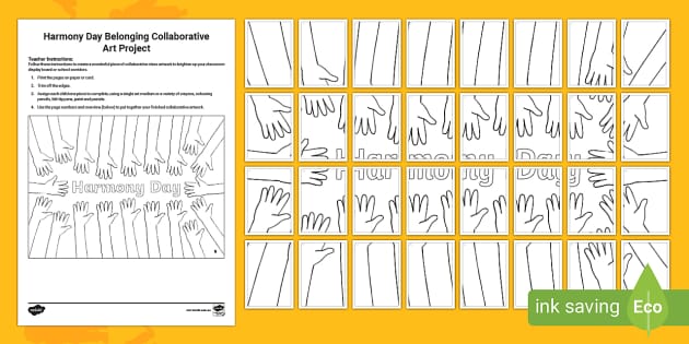 Harmony Day Belonging Collaborative Art Project - Twinkl