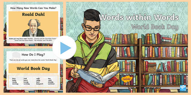 FREE! - KS2 Words within Words Game World Book Day PowerPoint